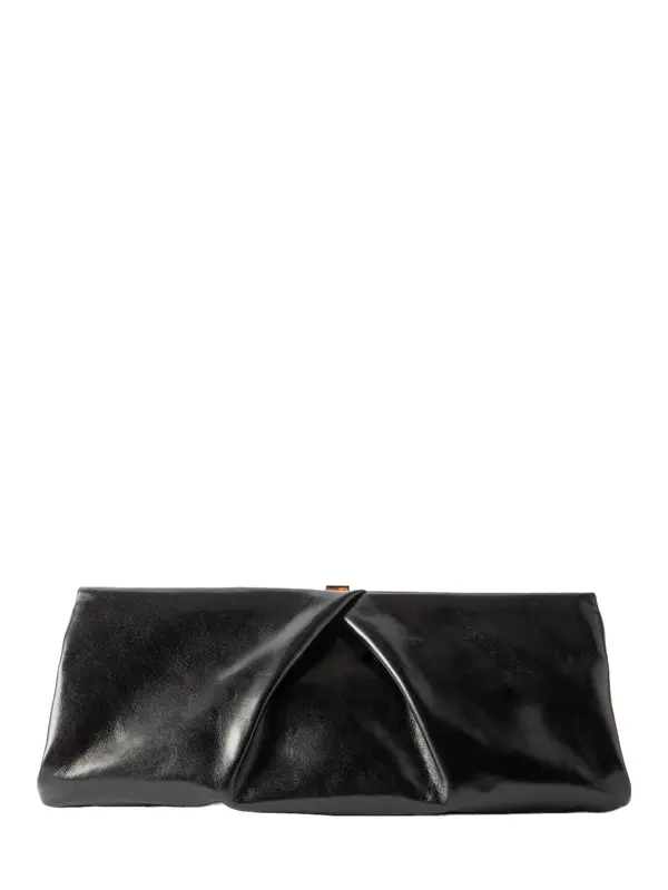 Dries Van Noten Textured-leather Clutch - Black