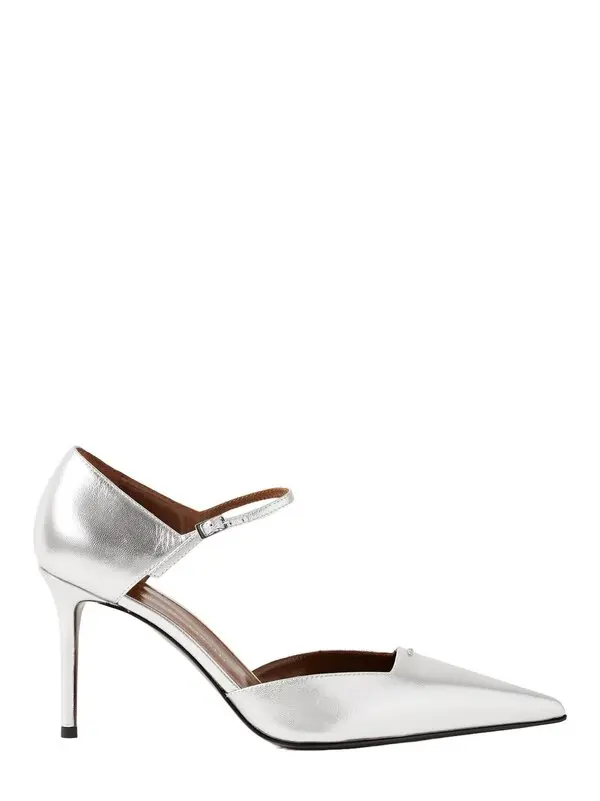 GIUSEPPE ZANOTTI Mizuki Crystal-embellished Metallic Leather Pumps - Silver