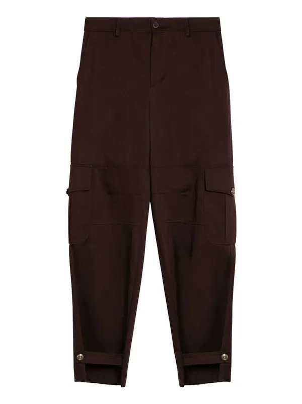 Moschino Wide Leg Cargo Trousers - Brown