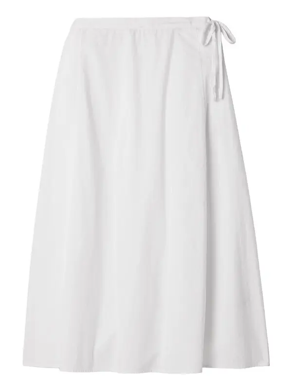 THE ROW Fleur Pleated Midi Skirt - White