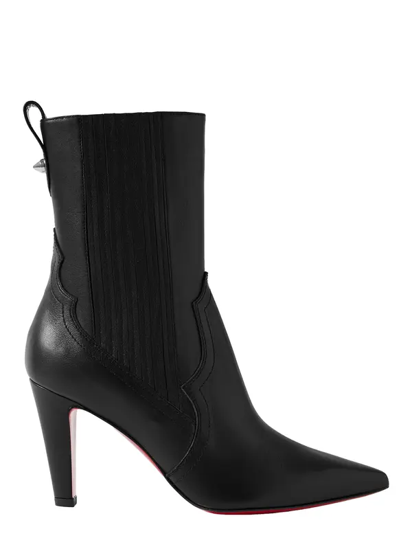 CHRISTIAN LOUBOUTIN Santigag 85 Leather Ankle Boots - Black