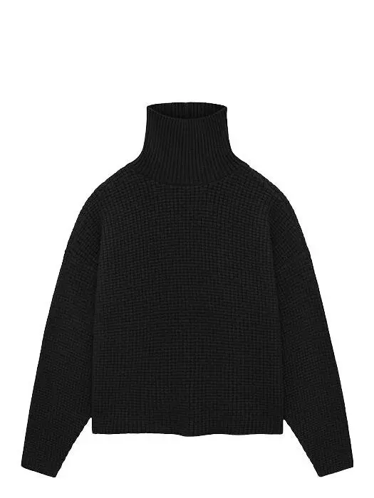 Fear Of God Essentials Heavy Waffle Turtleneck - Black
