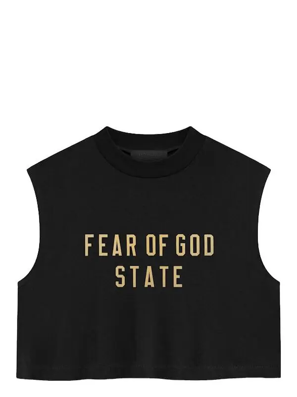 Fear Of God Essentials Triblend Cropped Muscle Tee - Black