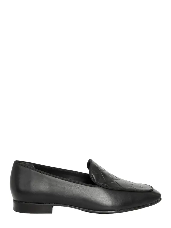 STUDIO CHOFAKIAN Debossed Leather Loafers - Black