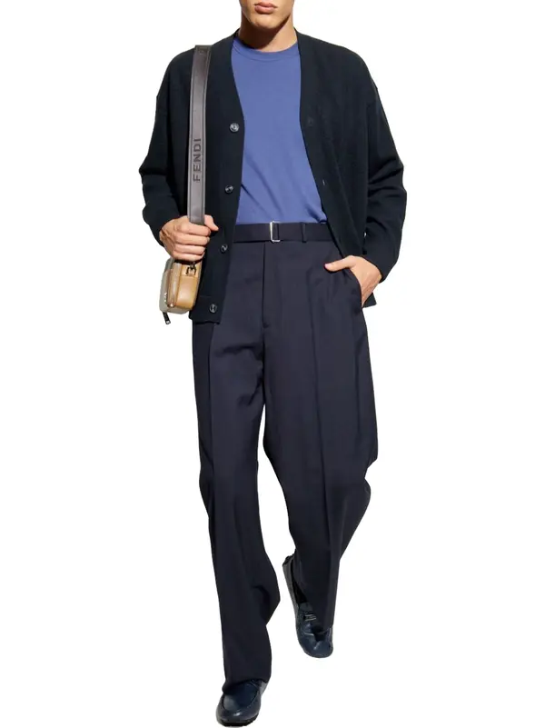 Emporio Armani Virgin-wool Cardigan - Blue