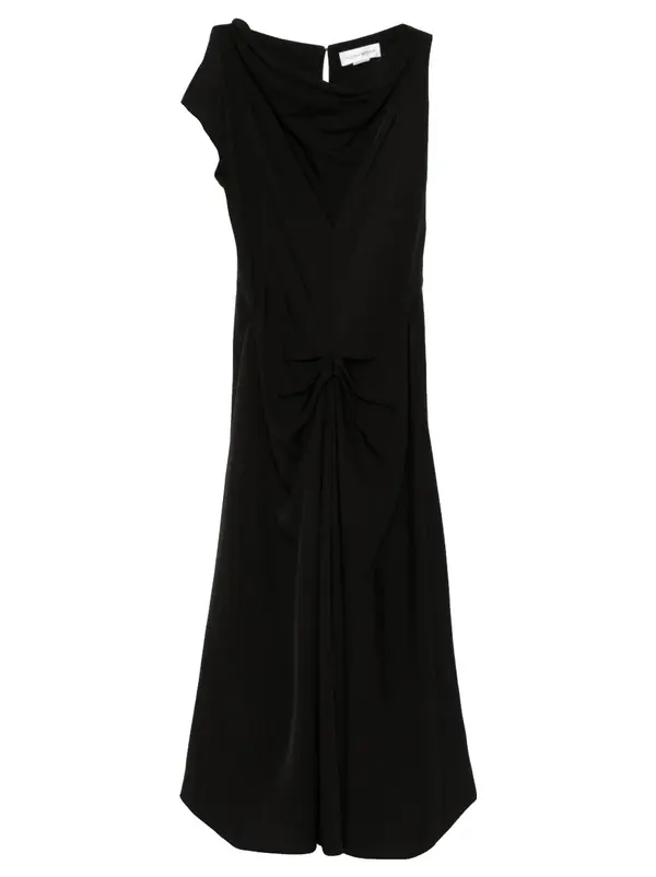 Victoria Beckham Draped Midi Dress - Black
