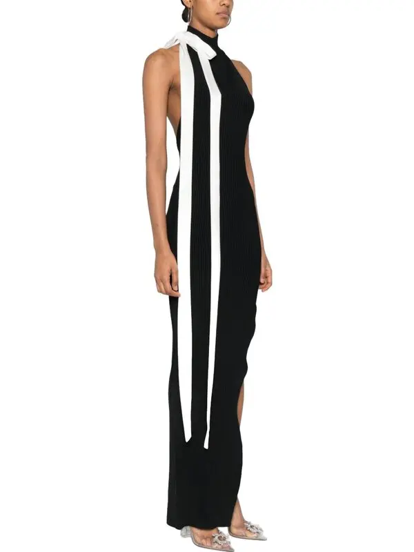 David Koma Satin-bow Maxi Dress - Black