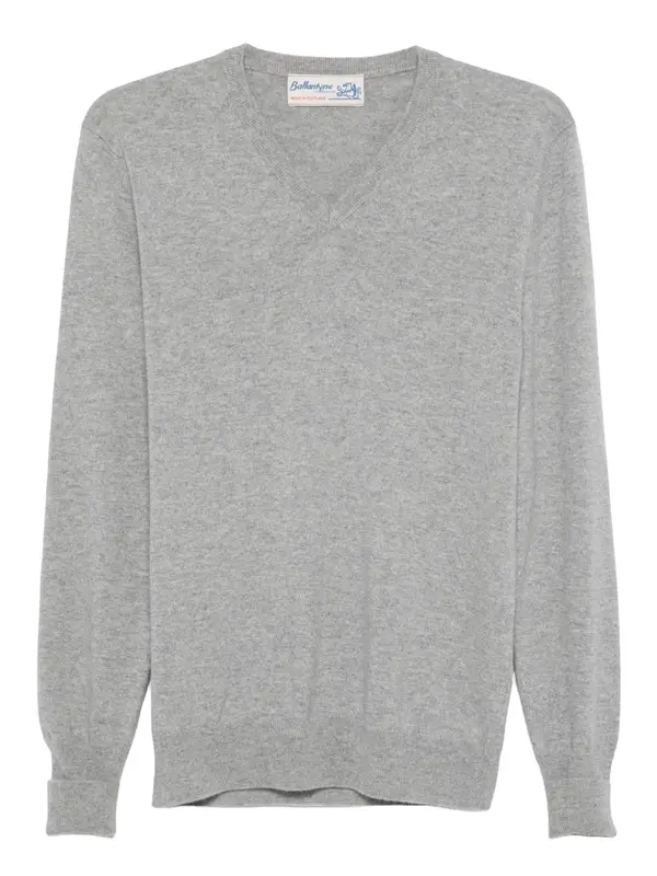 BALLANTYNE Cashmere V-neck Sweater - Grey
