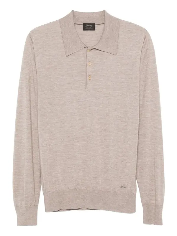 Brioni Fine-knit Polo Shirt - Neutrals