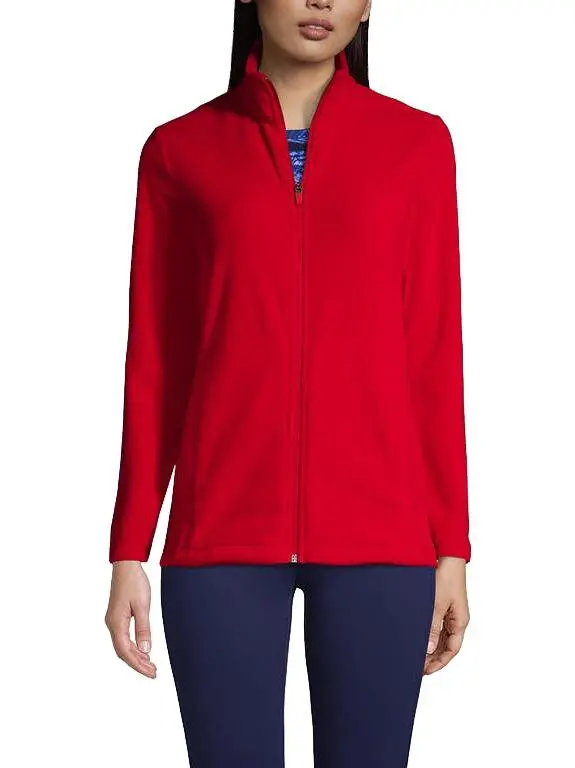 LANDS' END Full-zip Fleece Jacket - Rich Red