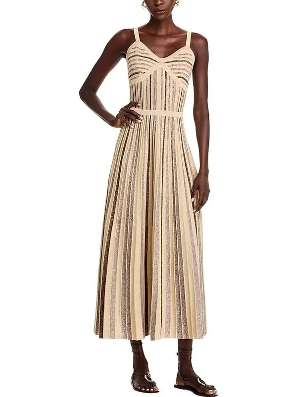 Misook Knit Maxi Dress - Boscotti/mahogany/gold