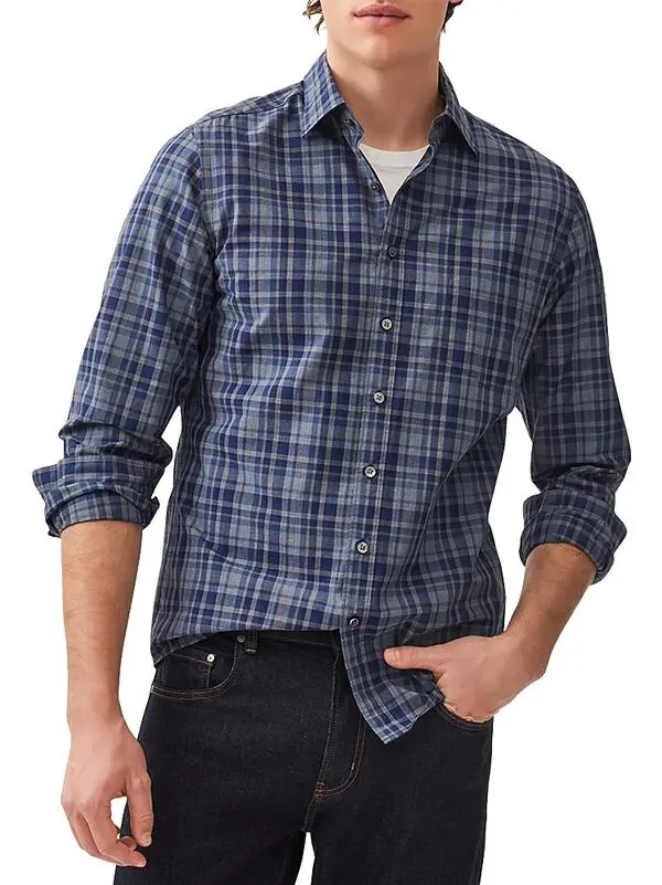 Rodd & Gunn Monavale Slim Sports Fit Plaid Shirt - Midnight