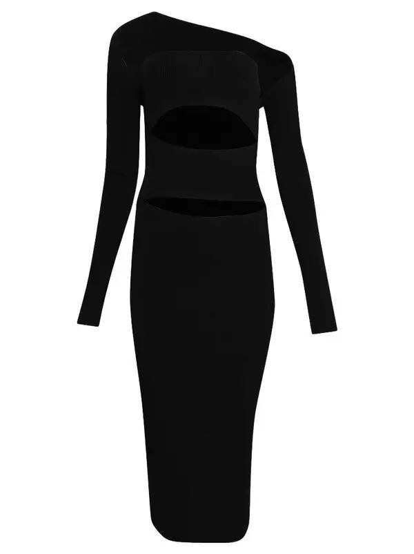 Christopher Esber Slashed Knit Shrug Dress - Black