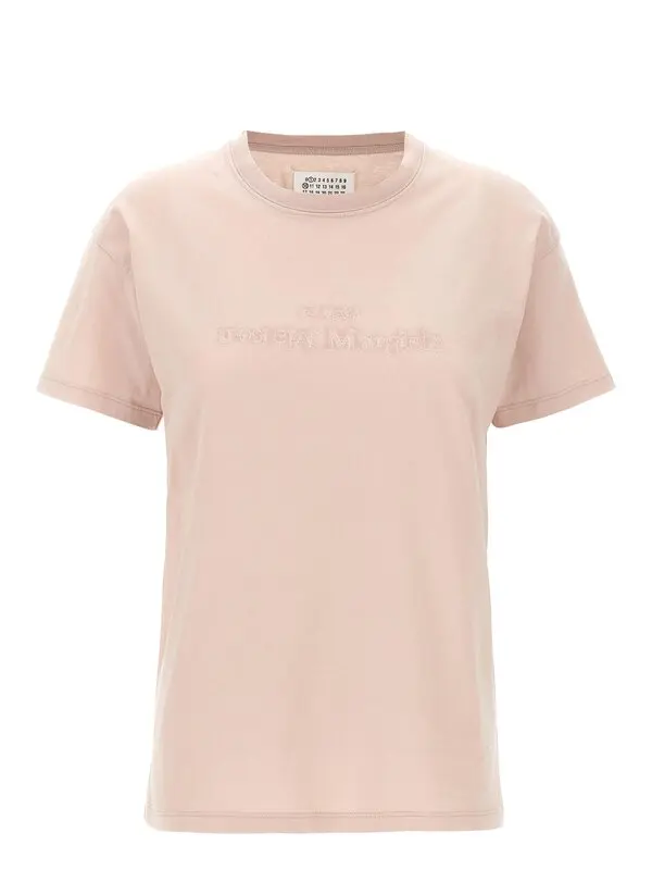 MAISON MARGIELA Logo Embroidery T Shirt - Pink