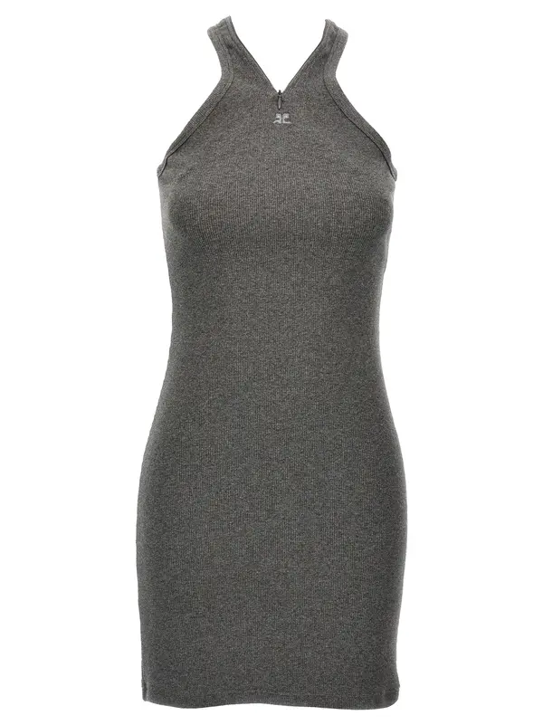 COURREGES Criss Cross 90's Mini Dress - Gray