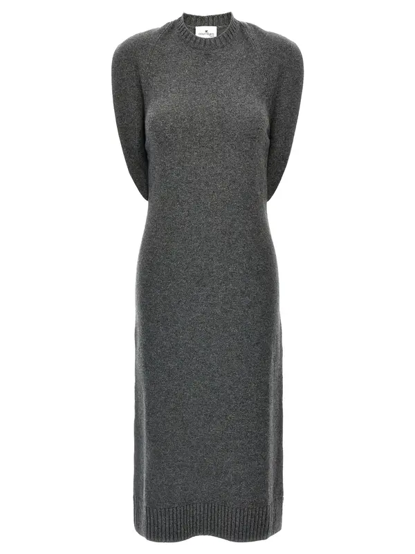 COURREGES Over The Shoulder Drapè Dress - Gray