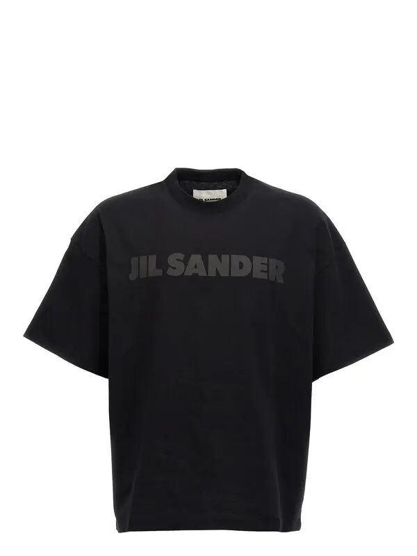 JIL SANDER Logo Print T Shirt - Black