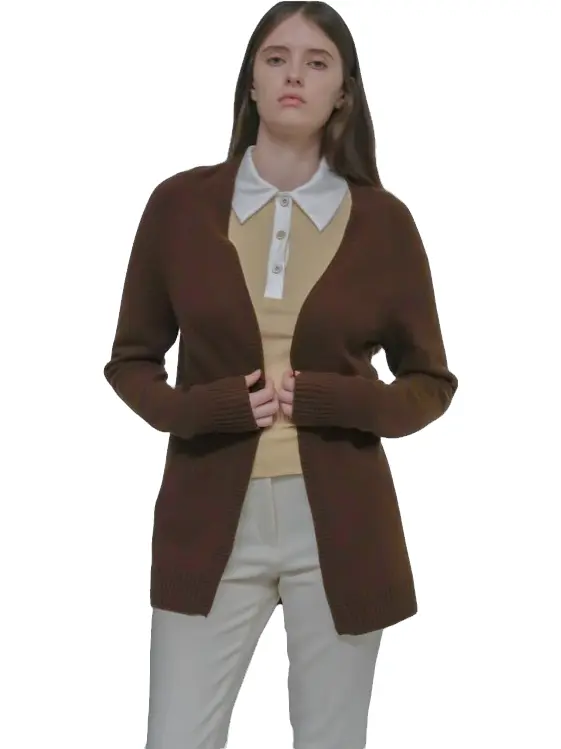 Rosetta Getty Open Front Cardigan - Brown
