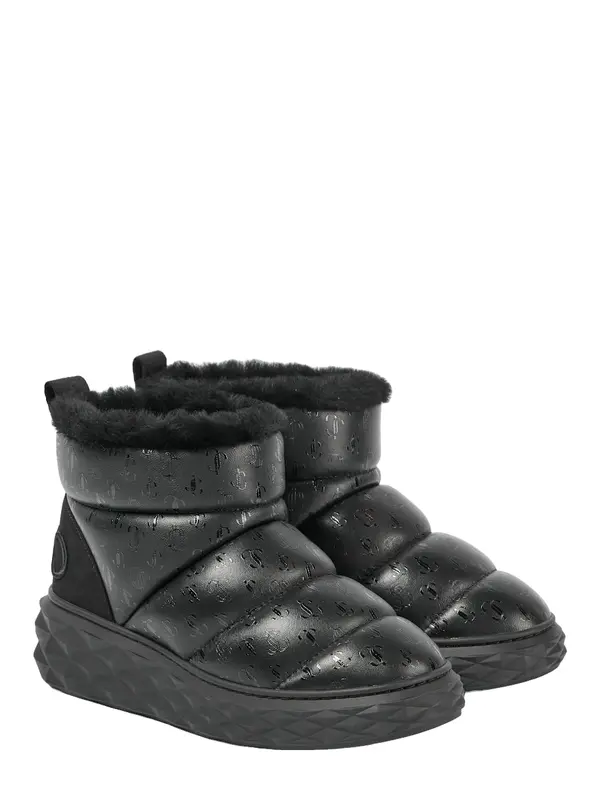 JIMMY CHOO Xan Shearling-lined Snow Boots - Black