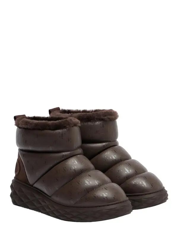 JIMMY CHOO Xan Shearling-lined Snow Boots - Brown