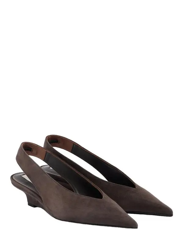 TOTEME Suede Wedges - Brown