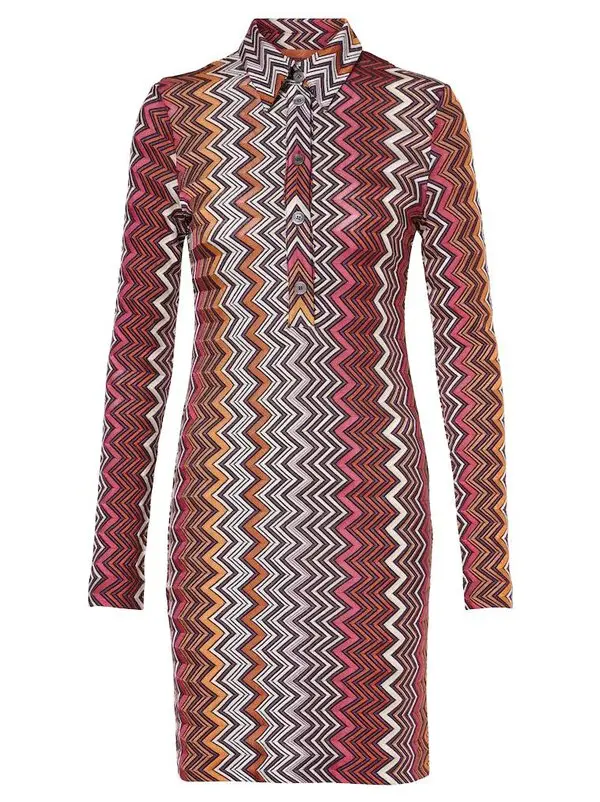 Missoni Zigzag Print Belted Shirt Dress - Multicoloured