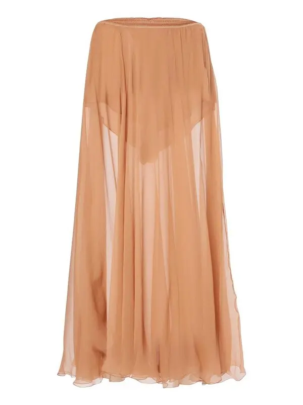 Chloé Silk Muslin Midi Skirt - Pink