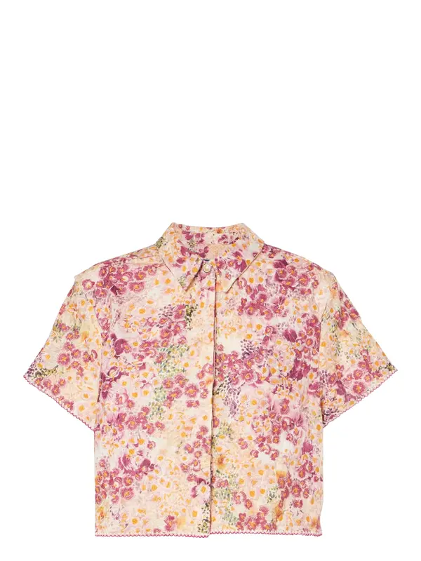 Agua Bendita Virtuosa Florecer Cropped Shirt - Pink