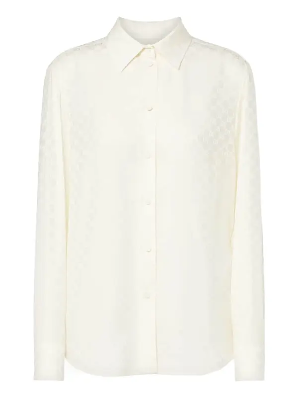 Gucci Gg Silk Crepe Shirt - White