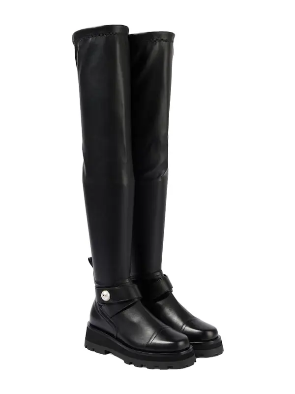 JIMMY CHOO Meena Over-the-knee Leather Boots - Black