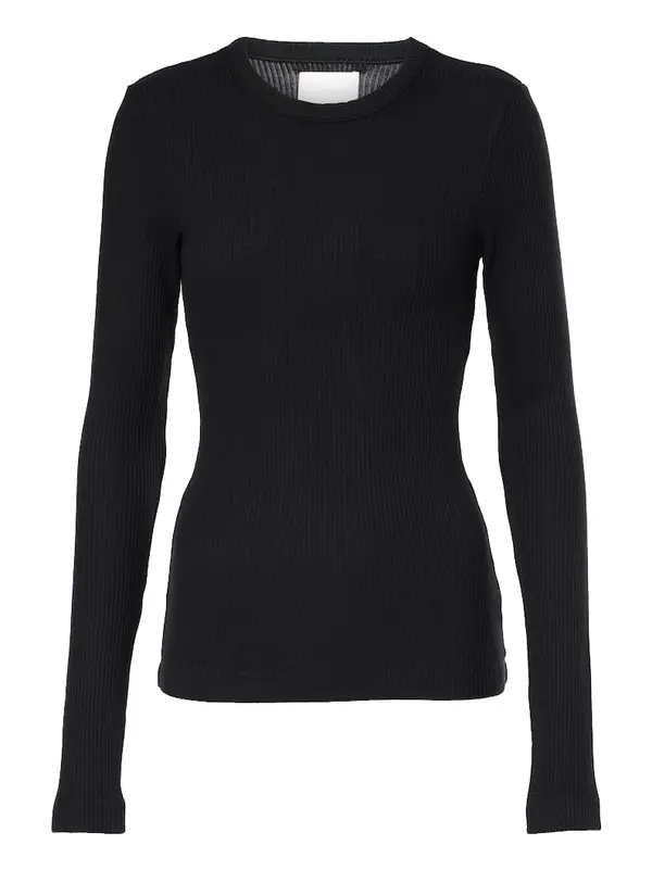 Citizens Of Humanity Bina Ribbed-knit Jersey Top - Black