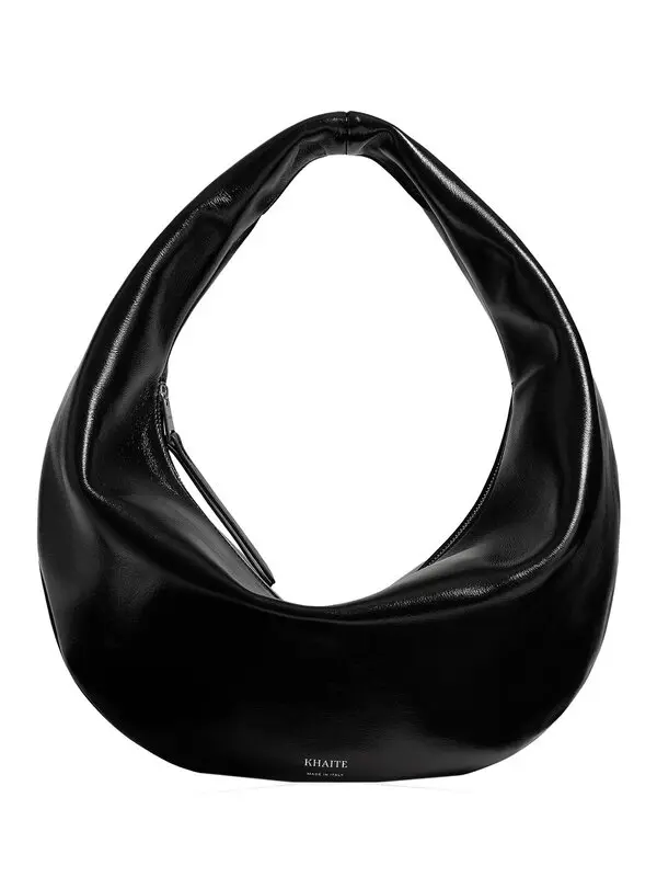 Khaite Olivia Medium Leather Hobo Bag - Black