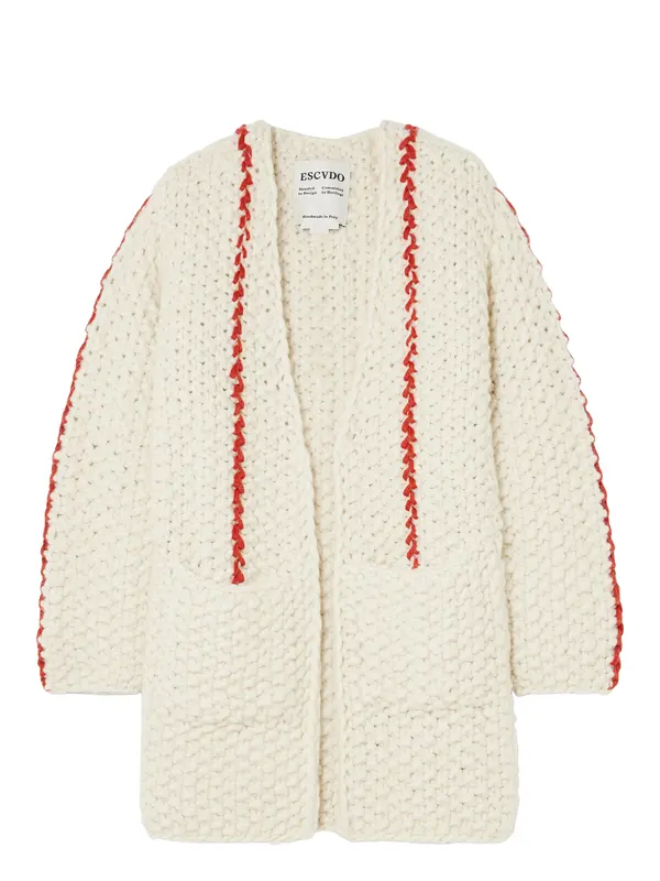Escvdo Cocoon Merino Wool Cardigan - Ivory