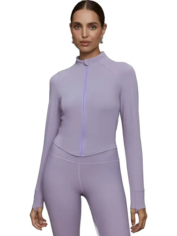 Carbon38 Mock Neck Zip Top - Lavender Grey
