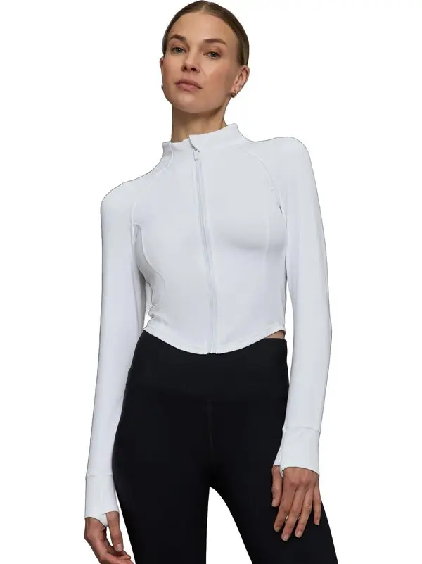 Carbon38 Mock Neck Zip Top - White