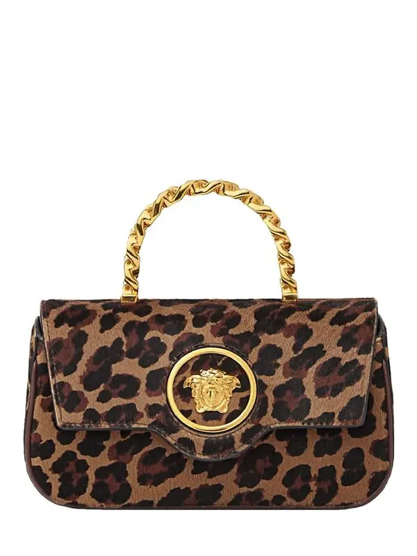 Versace La Medusa Mini Calf Hair Bag - Brown Mocha