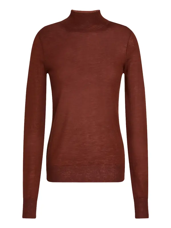 JOSEPH Cashmere Turtleneck Sweater - Brick