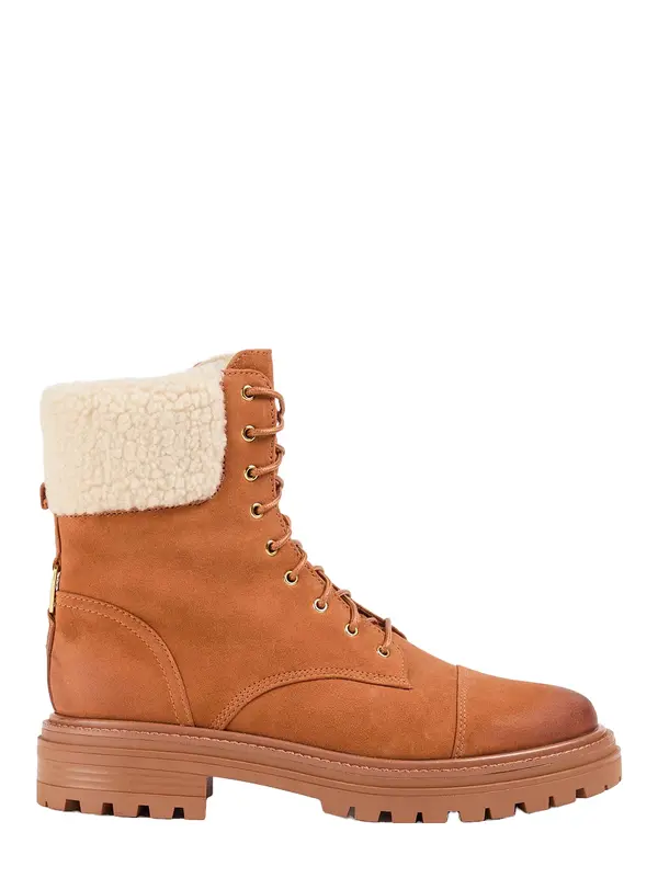 Sam Edelman Aleia Lace-up Ankle Boots - Tan