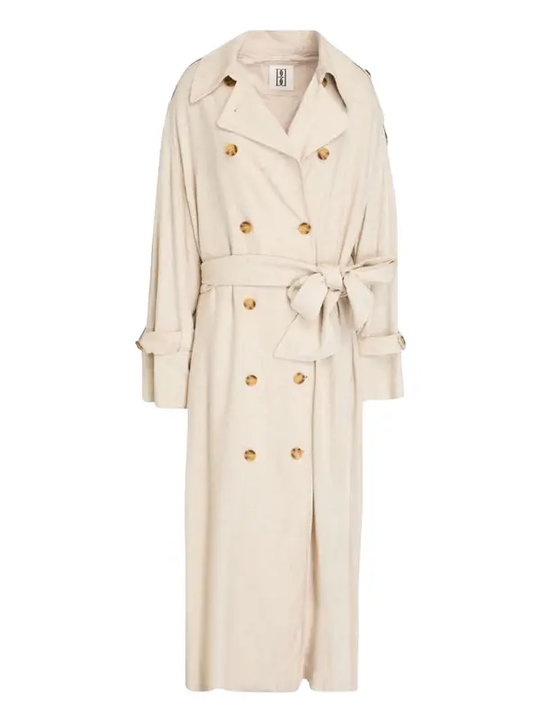 BY MALENE BIRGER Alanise Slub Woven Trench Coat - Beige