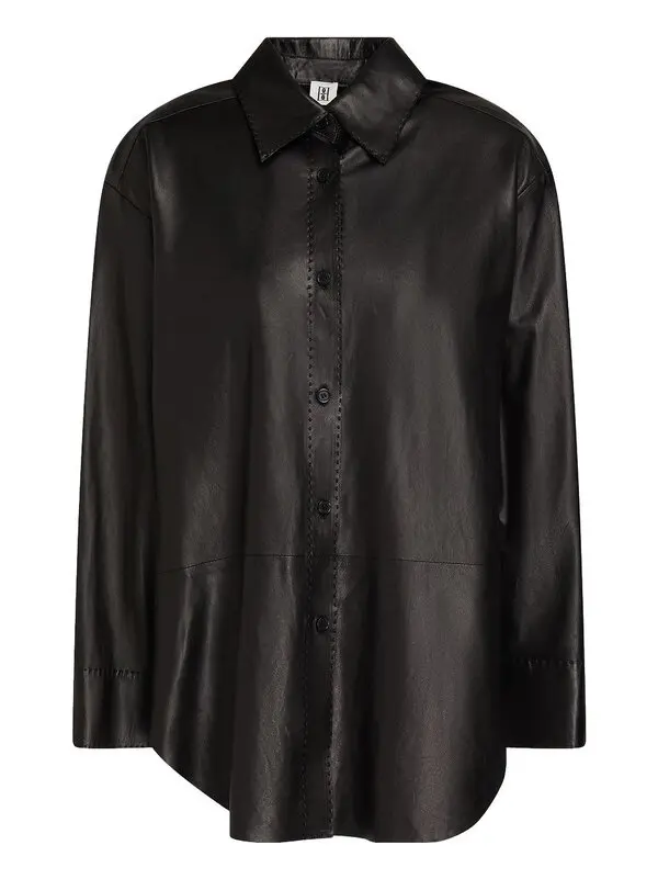 BY MALENE BIRGER Barissa Leather Shirt - Black