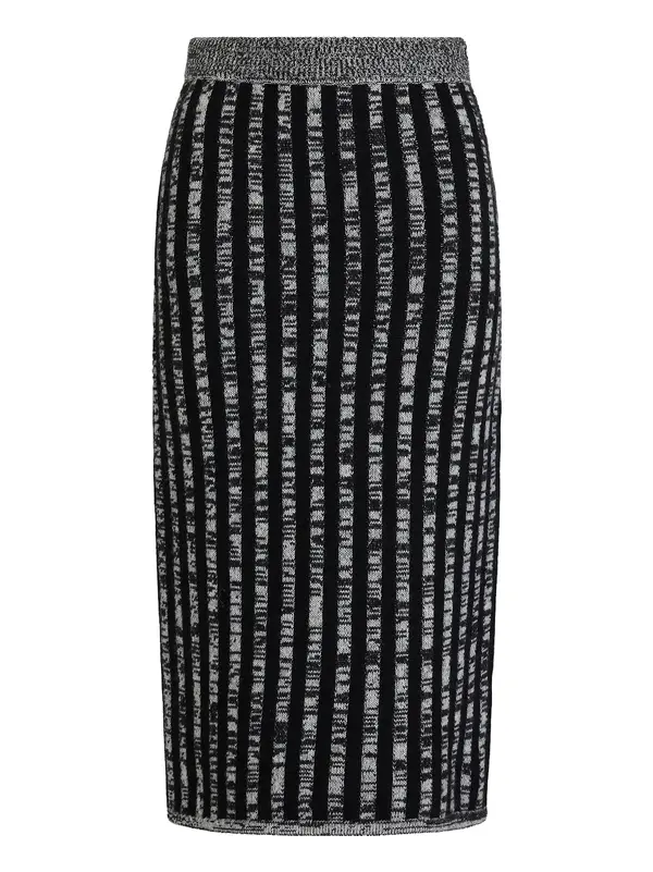JOSEPH Spacedyed Jacquard-knit Midi Skirt - Black