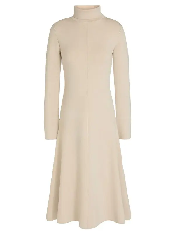 JOSEPH Silkblend Turtleneck Midi Dress - Beige