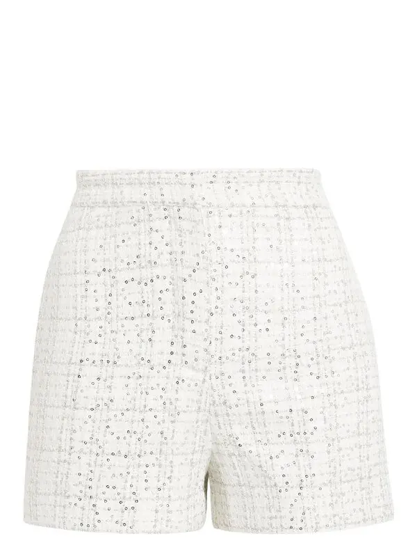 Maje Sequin-embellished Tweed Shorts - White