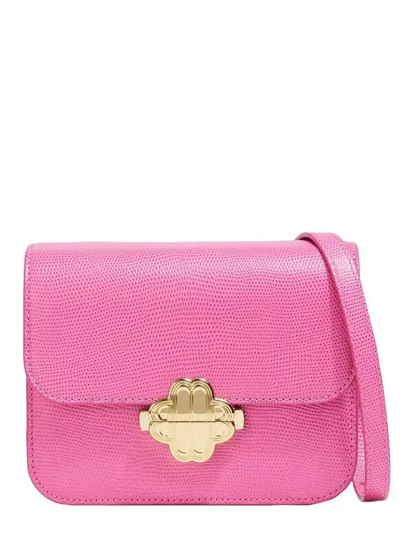 Maje Lizard-effect Leather Crossbody Bag - Pink