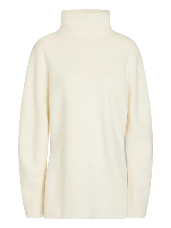 Another Tomorrow Wool Turtleneck Pullover - Cream