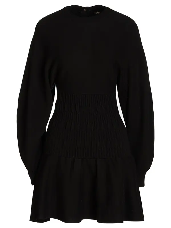 Maje Knitted Mini Dress - Black