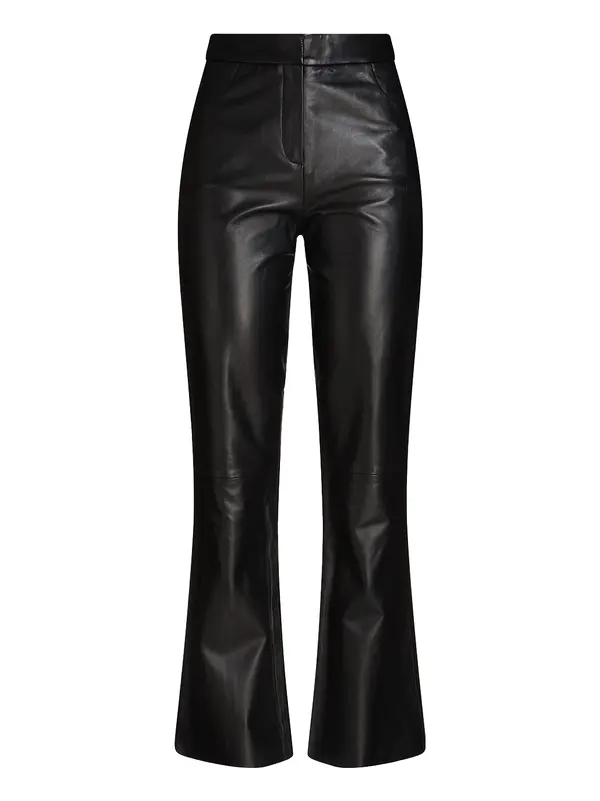 Maje Leather Bootcut Trousers - Black