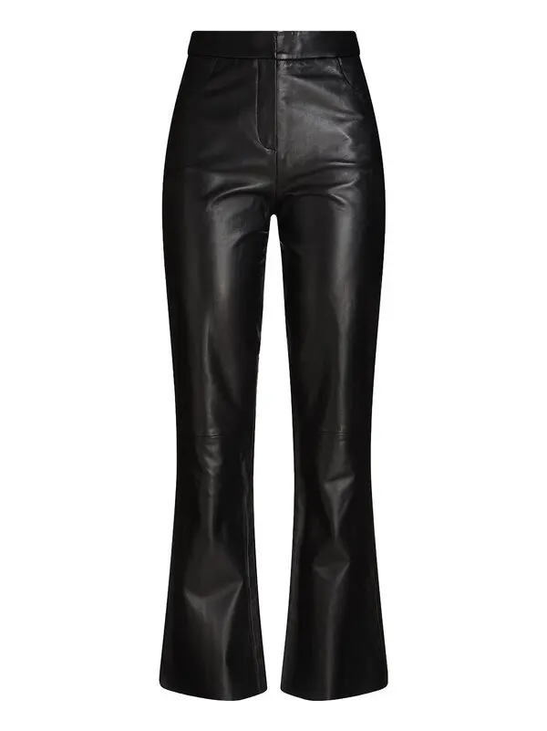 Maje Leather Bootcut Trousers - Black