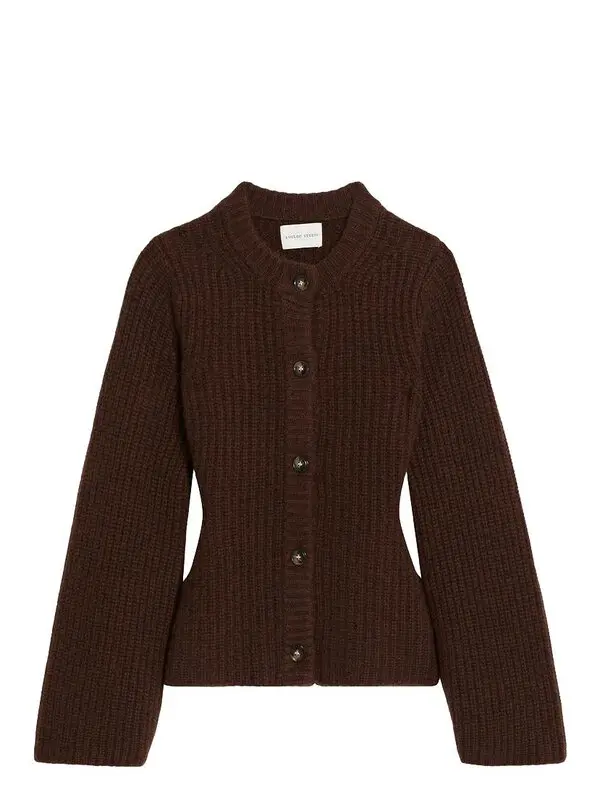 Loulou De Saison Rasa Brushed Cashmere Cardigan - Chocolate