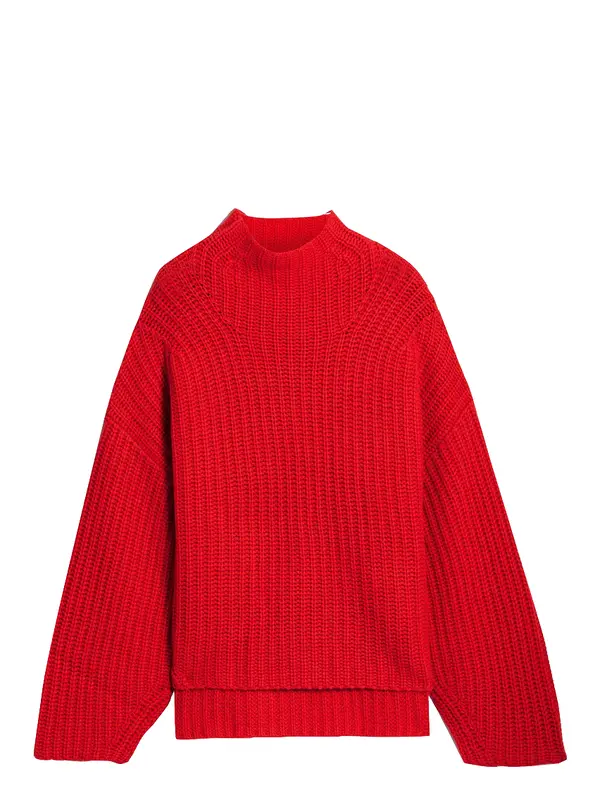 Loulou De Saison Loulou Studio Bera Oversized Ribbed Cashmere Turtleneck Sweater - Red